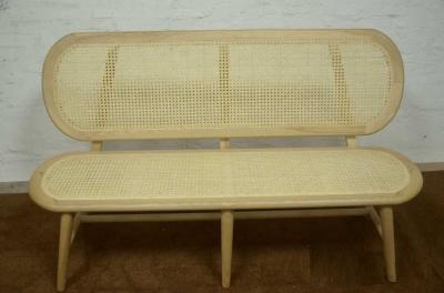 China Outdoor Wicker Rattan Bench with Cushion 2 Seater Garden Sofa Chair for sale