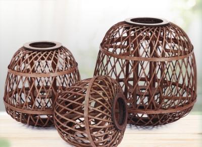 China Natural Handmade Rattan Weave LED Lantern Candle Holder Indoor Outdoor Decoration 12V for sale