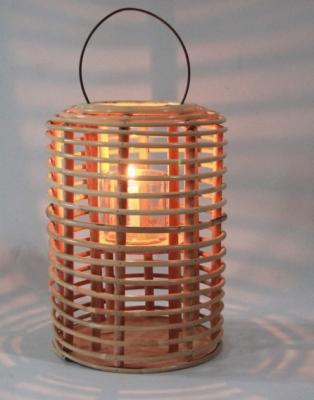 China Natural Handmade Rattan Weave LED Lantern Candle Holder Indoor Outdoor Decoration 12V for sale
