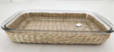 China Seagrass Bottle Carrier Wicker Detox Bottle Holder Glass Cup Holder 2 Pack for sale