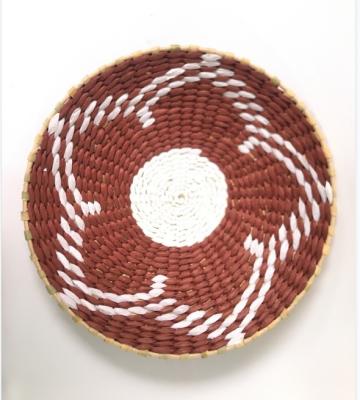 China Wholesale Seagrass Wicker Wall Baskets Hanging Decor 12 Inch Natural Handwoven for sale