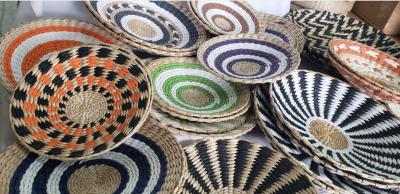 China Natural Seagrass Wicker Wall Baskets 12 Inch Hanging Decor for Boho Home for sale