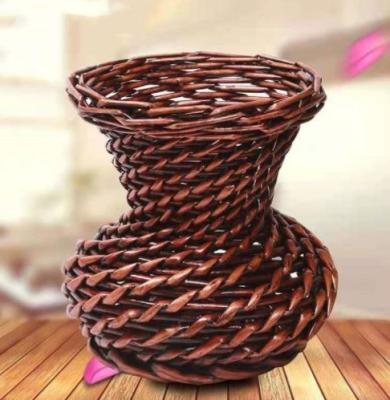 China Natural Seagrass Rattan Plant Stand Planter Holder Wicker Flower Pot 30cm Height for sale