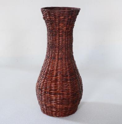 China Natural Seagrass Rattan Plant Stand 12x12x24 Inch Handicraft Wicker Flower Pot Holder Wholesale for sale