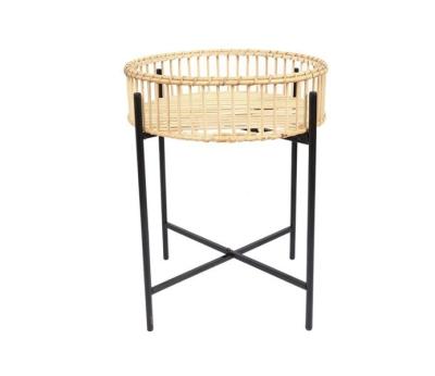China Natural Rattan Plant Stand Planter Holder Wholesale Seagrass Wicker Flower Pot 30cm Height for sale