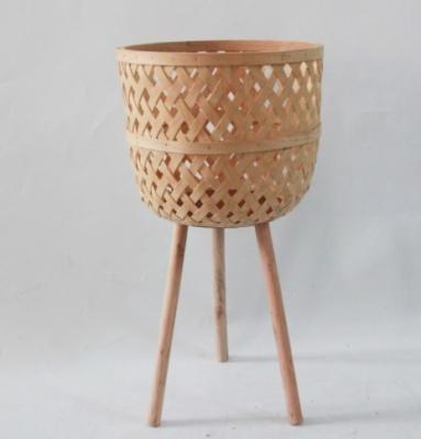 China Natural Rattan Plant Stand Planter Holder Wholesale Seagrass Wicker Flower Pot 30cm for sale