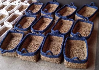 China Eco-Friendly Handwoven Water Hyacinth Storage Basket Hamper 60L Capacity for sale