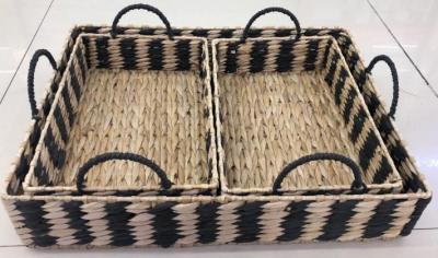 China Eco-Friendly Handwoven Water Hyacinth Storage Basket Hamper 60L Capacity for sale