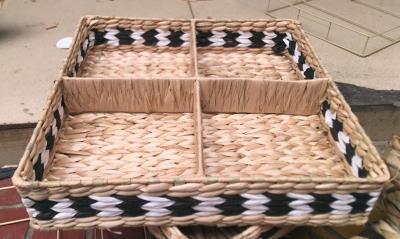 China Handwoven Water Hyacinth Storage Basket Hamper 60L Eco Friendly Natural Fiber Cabinet Organizer for sale