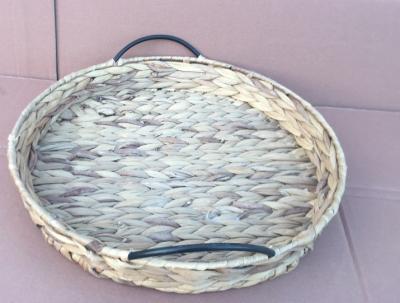 China Eco-Friendly Handwoven Water Hyacinth Storage Basket Hamper 50L Capacity for sale