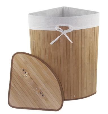 China Foldable Bamboo Laundry Basket for Baby Clothes Storage Eco Friendly 50L Capacity for sale