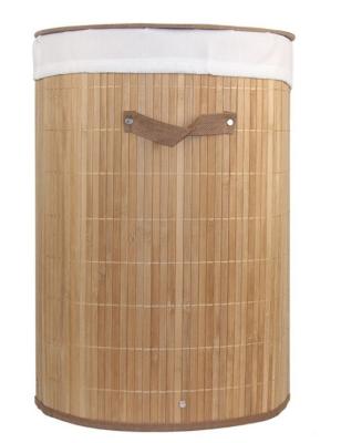 China Eco Friendly Foldable Laundry Basket Bamboo Baby Toy Storage 50L Capacity for sale