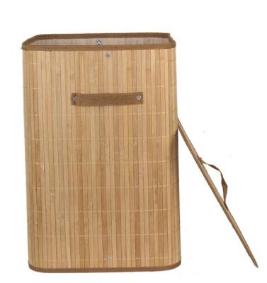 China Eco Friendly Foldable Bamboo Laundry Basket for Baby Clothes Storage 50L Capacity for sale