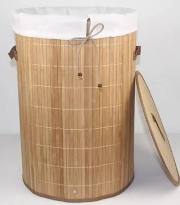China Foldable Bamboo Laundry Basket for Baby Clothes Storage Eco Friendly Durable 50L Capacity for sale