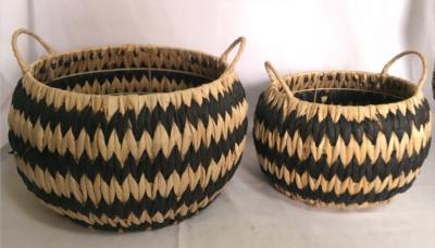 China Eco Friendly Seagrass Storage Basket 40L Handwoven Water Hyacinth Organizer for Fruits for sale