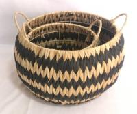 China Eco Friendly Seagrass Storage Basket 40x30cm Handwoven Water Hyacinth Organizer for sale