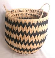 China Eco Friendly Seagrass Storage Basket 40x30cm Handwoven Water Hyacinth Organizer for sale