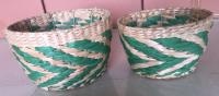 China Eco Friendly Seagrass Storage Basket 40x30cm Handwoven Water Hyacinth Organizer for sale