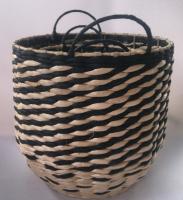China Eco Friendly Seagrass Storage Basket 40x30cm Handwoven Water Hyacinth Organizer for sale