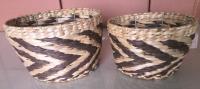 China Eco Friendly Seagrass Storage Basket 40x30cm Handwoven Water Hyacinth Organizer for sale