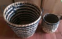 China Eco Friendly Seagrass Storage Basket 40x30cm Handwoven Water Hyacinth Organizer for sale