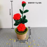 China Handmade Crochet Flower Bouquet Artificial Plant Home Decor Craft Gift 30cm for sale