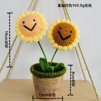 China Handmade Crochet Flower Bouquet Artificial Plant Home Decor Craft Gift 30cm for sale