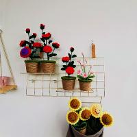 China Handmade Crochet Flower Bouquet Artificial Plant Home Decor Craft Gift 30cm for sale