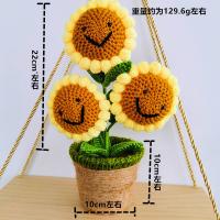China Handmade Crochet Flower Bouquet Artificial Plant Home Decor Craft Gift 30cm for sale