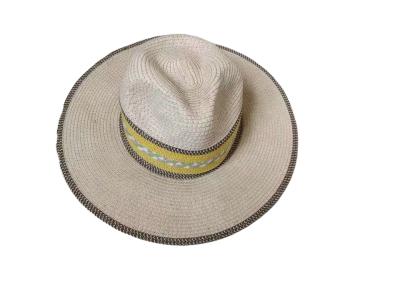 China Custom Wholesale Wide Brim Natural Straw Sun Hat for Beach Summer 55cm for sale