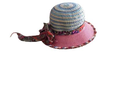China Custom Wholesale Wide Brim Natural Straw Sun Hat for Beach Summer 55cm for sale