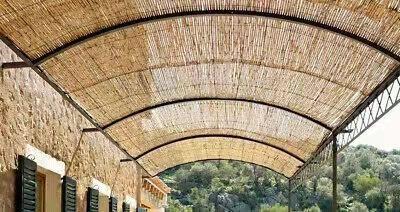 China Natural Reed Fence Outdoor Garden Privacy Screen Carbonized Wicker Panel 1.8m x 1m for sale