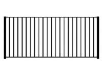 China 2000mm 3000mm Tubular Metal Fence 3 Rail Flat Top Aluminum Fence Guarding Safety for sale