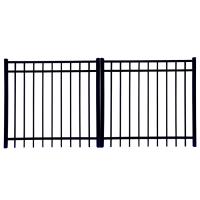 China 2000mm 3000mm Tubular Metal Fence 3 Rail Flat Top Aluminum Fence Guarding Safety for sale