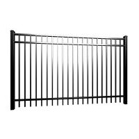China Outdoor Powder Coated Flat Top Steel Fence Black Heat Treated Galvanized for sale