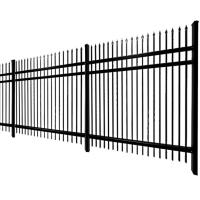 China Spear Top Black Solid Tubular Steel Fence 3 Rail Powder Coated Tubular Fencing for sale