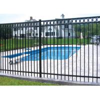 China Outdoor Wrought Iron Steel Fence Metal Picket Galvanized Black 6ftx8ft for sale