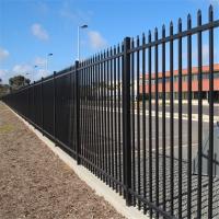 China Outdoor Wrought Iron Steel Fence Metal Picket Galvanized Black 6ftx8ft for sale
