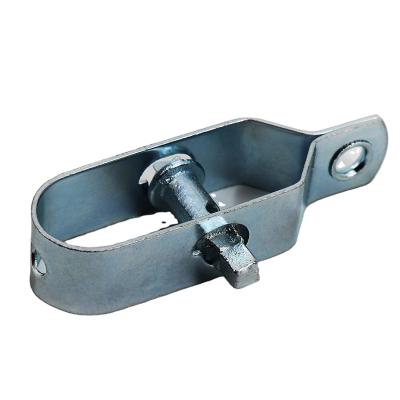China ISO9001 2008 Chain Link Fence Post Clamps Metal Fence Accessories Dark Grey for sale