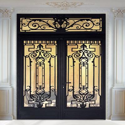 China Front Wrought Iron Cemetery Gates W10'XH8' Ornamental Anti Rust for sale
