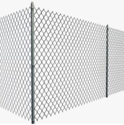 China Basketball Court Green Pvc Coated Galvanised Steel Chain Link Fencing 75mmX2.5mm for sale
