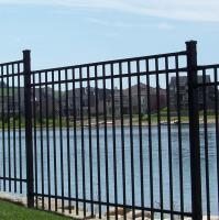 China Crimped Spear Top Wrought Iron Fence Tubular Fencing 1.8m High X 2.4m Long Galvanised Steel for sale
