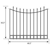 China Beaumont 3 Rail Tubular Metal Fence 40.4 In. H X 49.6 In. W Black Steel for sale