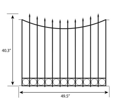 China Beaumont 3 Rail Tubular Metal Fence 40.4 In. H X 49.6 In. W Black Steel for sale
