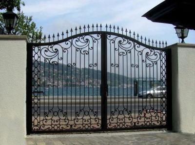 China Spanish Wrought Iron Double Driveway Gates Highway Anti Corrosion for sale