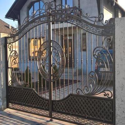 China Outdoor Garden Wrought Iron Fence Courtyard Entry Gates Easily Assembled for sale
