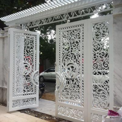 China Antique Iron Driveway Gates Front Yard Iron Gates Powder Coated 100mm 120mm for sale