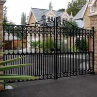 China Black Brown Gold Wrought Iron Fence Gates Driveway Entrance 36mm 50mm for sale