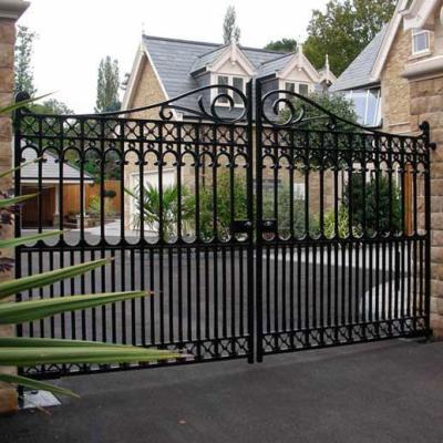China Black Brown Gold Wrought Iron Fence Gates Driveway Entrance 36mm 50mm for sale