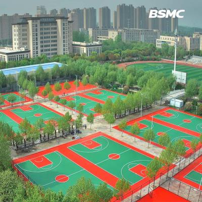 China Sandwich System SPU Multifunction Sports Flooring Durable Weather Resistance UV Stable Eco-friendly Multipurpose Sports Court for sale